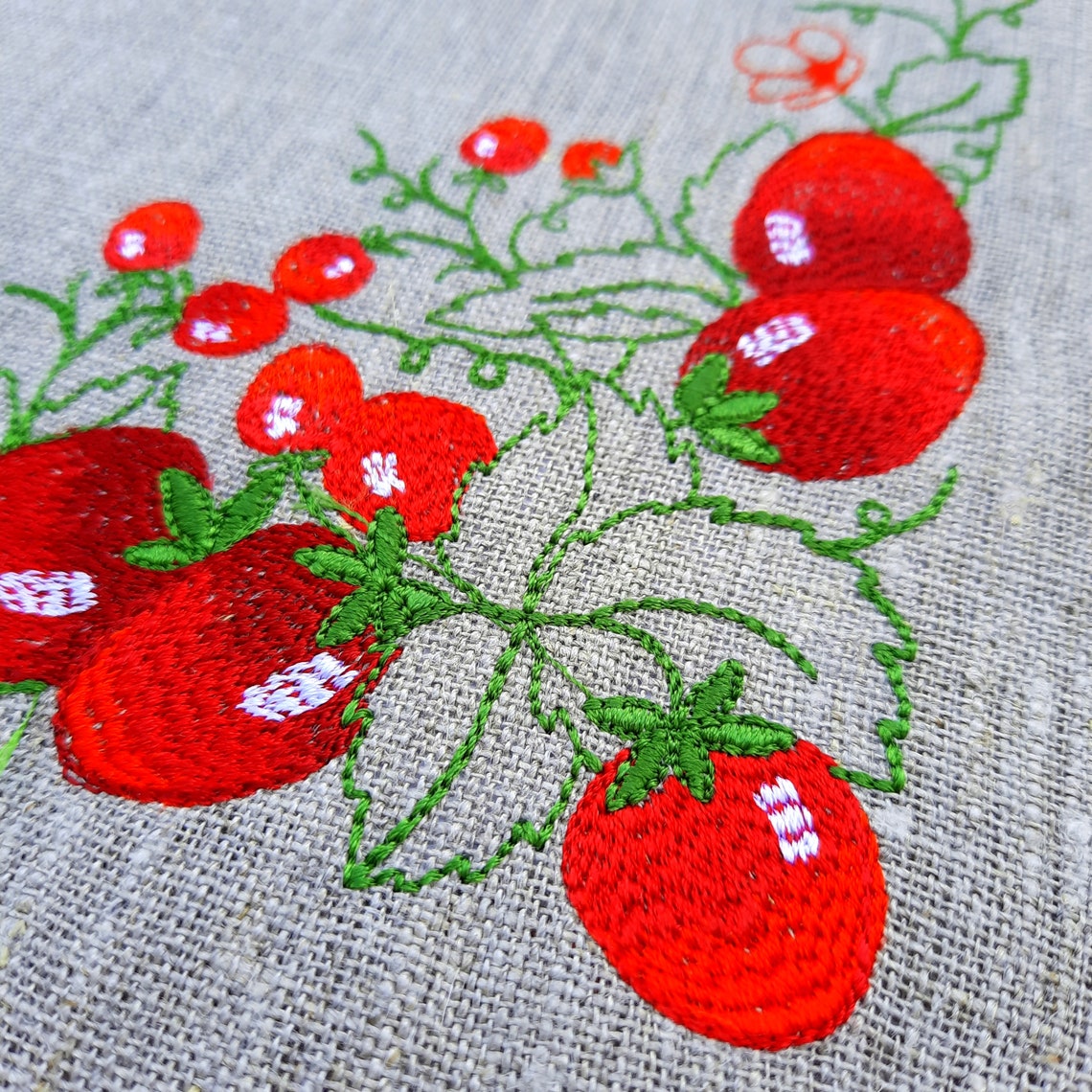 Strawberry Corner SET in 2 Sizes Machine Embroidery Design - Etsy