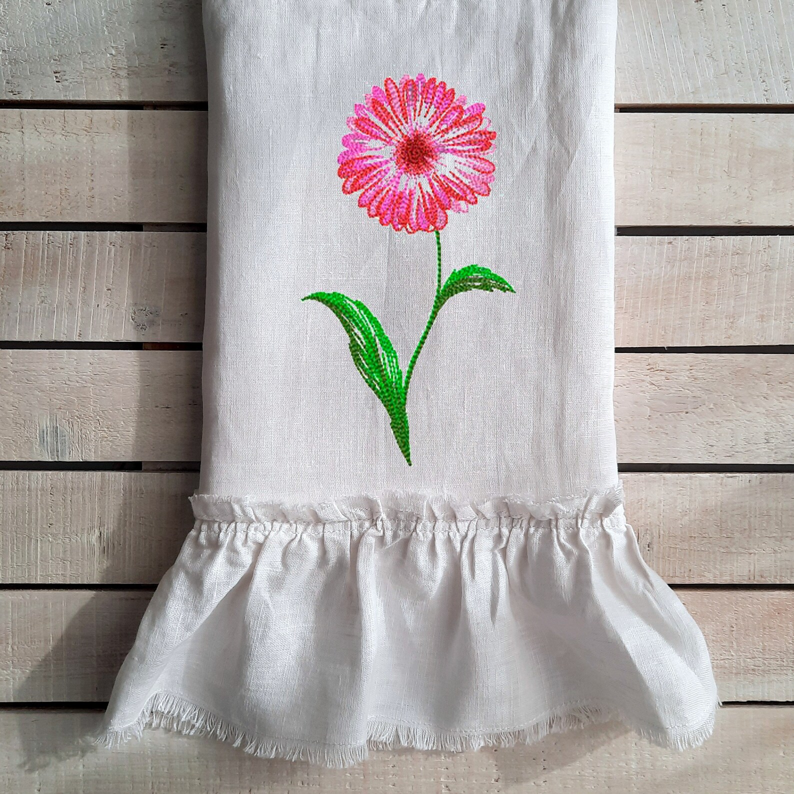 Gerbera Daisy Machine Embroidery Design, Digital Machine Embroidery ...