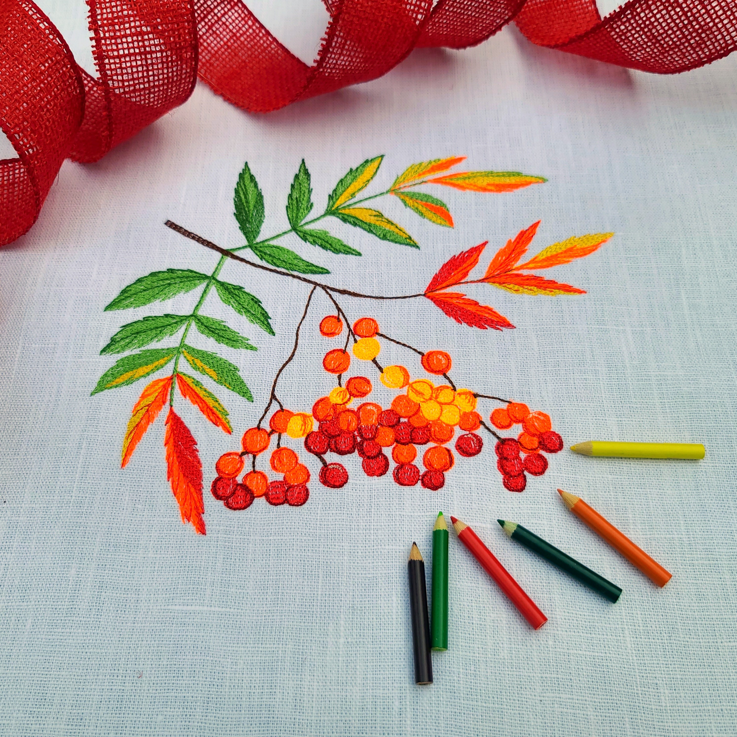 Rowan Branch Machine Embroidery Design Sketch Machine | Etsy