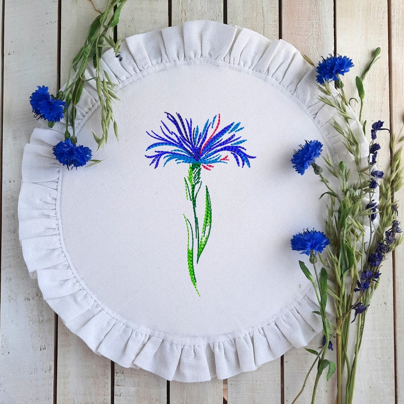 Cornflower Machine Embroidery Design 2 SIZES, Digital Machine ...