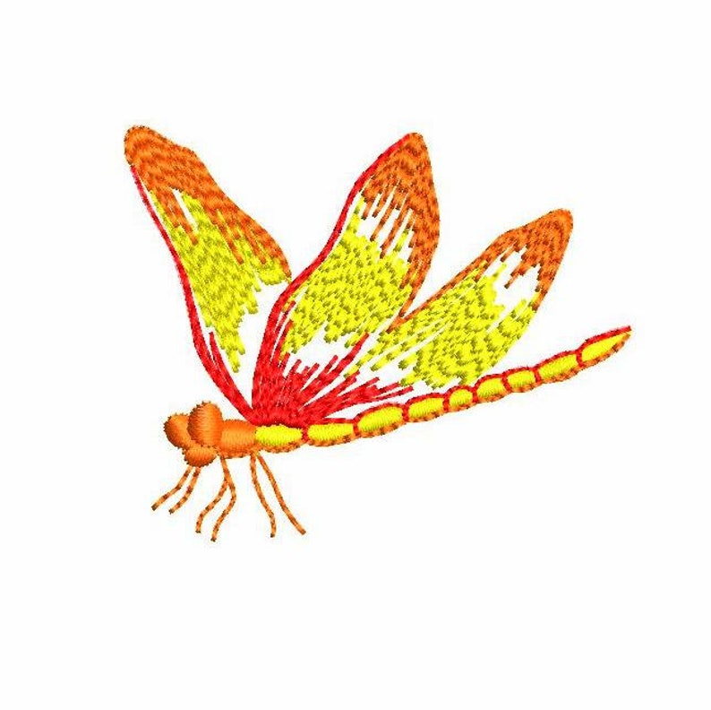 Dragonfly Machine Embroidery Design 3 SIZES, Flying Dragonfly Digital ...