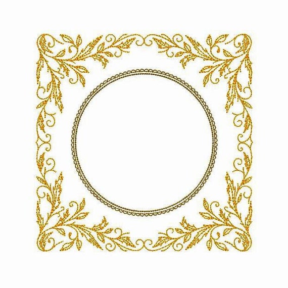 Monogram Frame Machine Embroidery Design 3 SIZES Sketch | Etsy