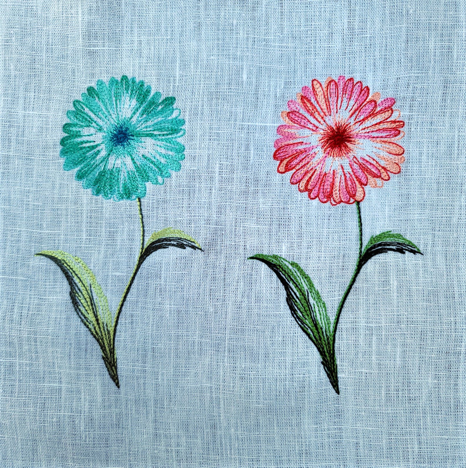 Gerbera Daisy Machine Embroidery Design Sketch Machine | Etsy