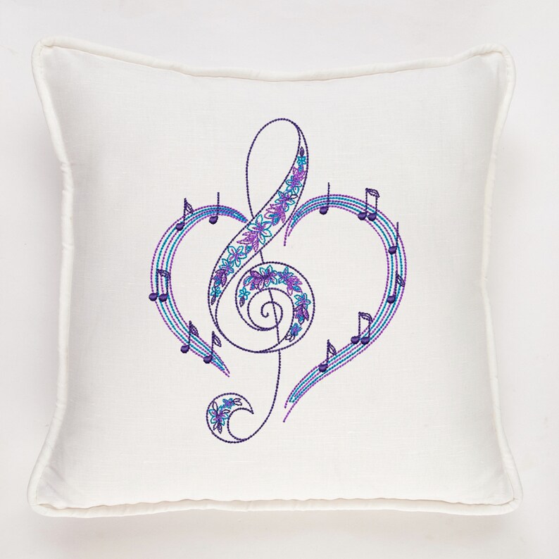 Treble Clef Machine Embroidery Design 3 SIZES Purple Lavender - Etsy