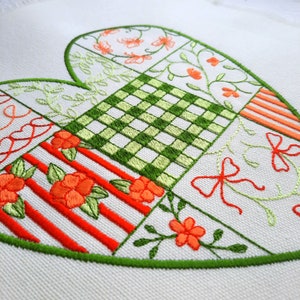 Patchwork Heart Machine Embroidery Design 4 SIZES, Quilted Heart ...