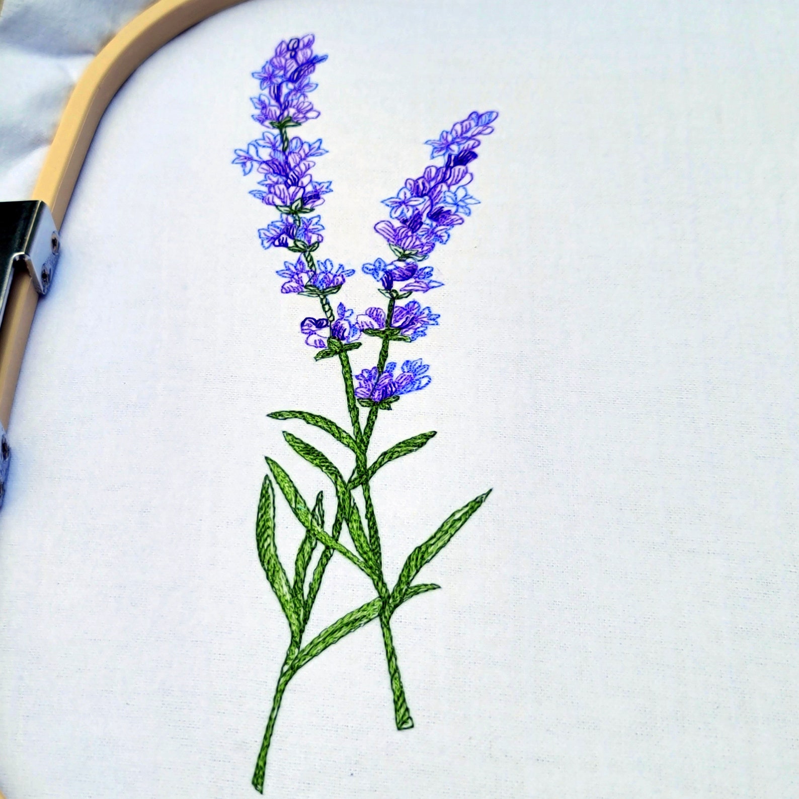 Lavender Machine Embroidery Design Sketch Machine Embroidery | Etsy