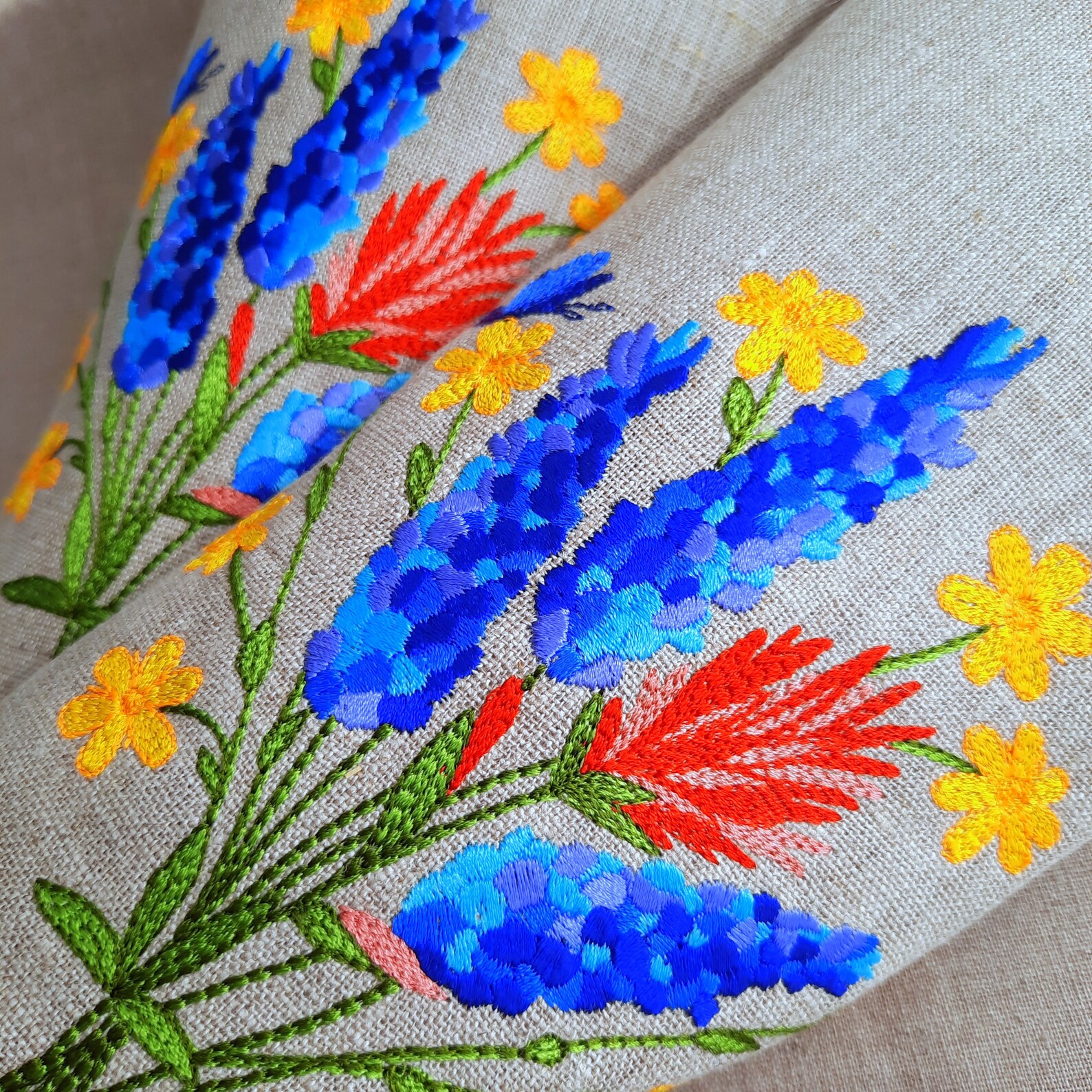 Flowers Bouquet Bluebonnets Machine Embroidery Design Sketch | Etsy