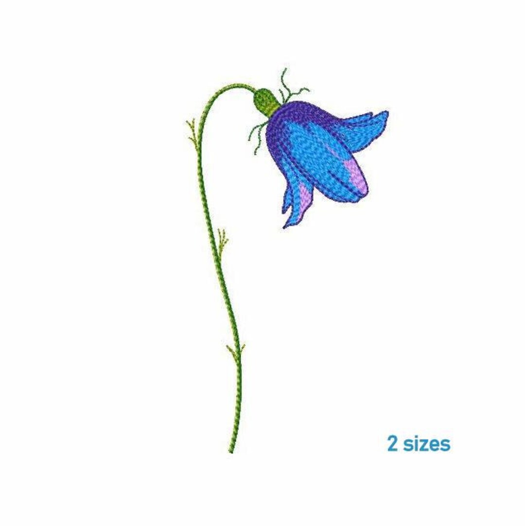 Bellflower Machine Embroidery Design 2 SIZES, Field Bluebell Digital ...