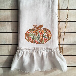 Fall Pumpkin Machine Embroidery Design 5 SIZES, Thanksgiving Pumpkin ...