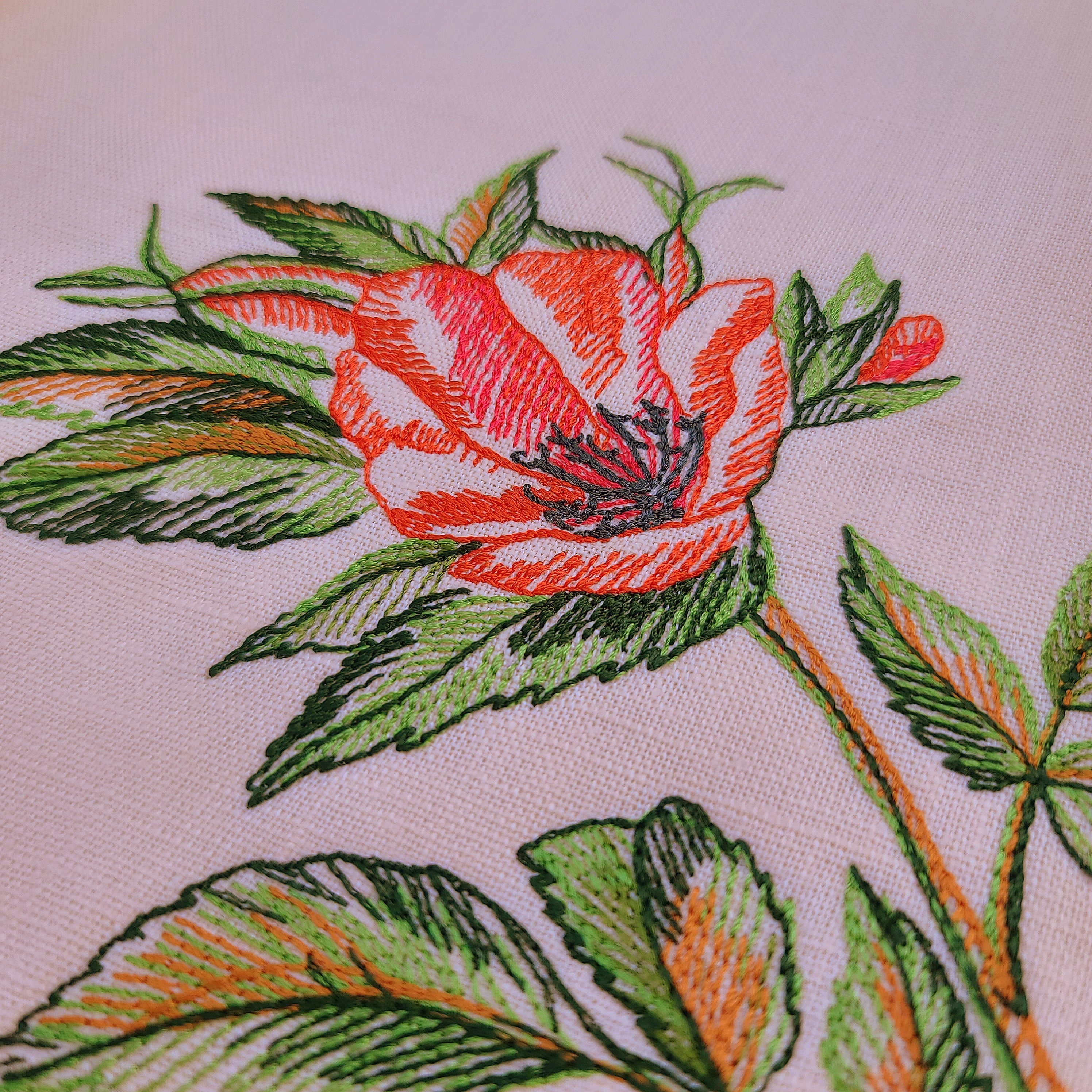 Rose Machine Embroidery Design 3 SIZES Sketch Machine - Etsy