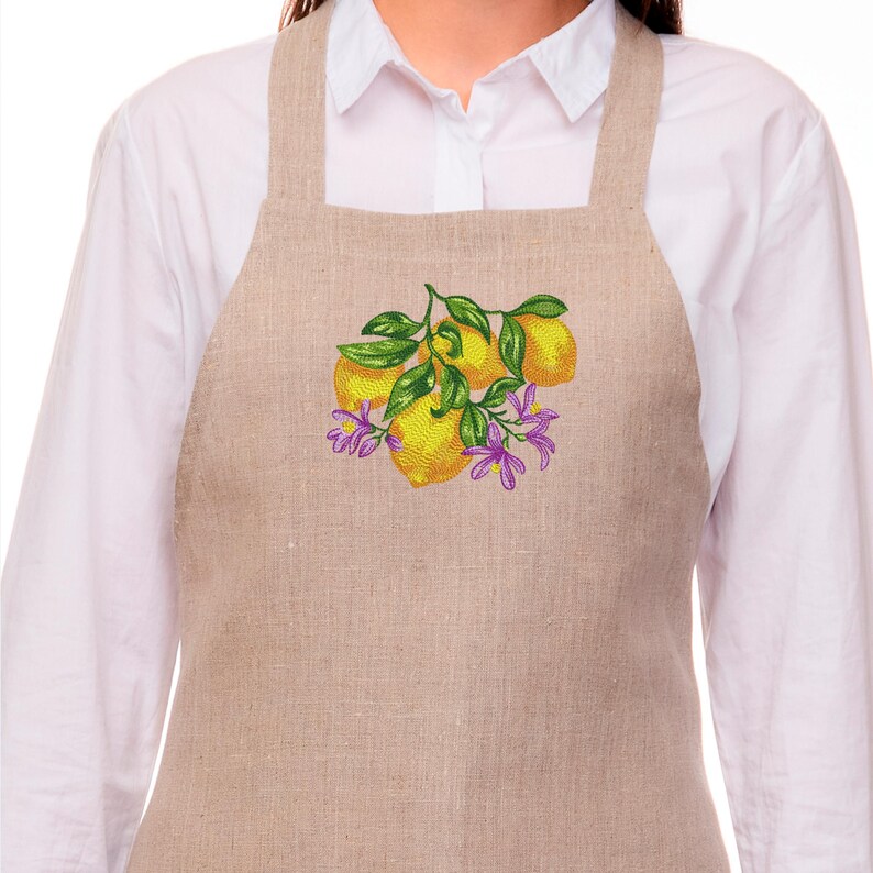 Lemon Branch Machine Embroidery Design - 4 SIZES, Citrus Fruit Digital ...