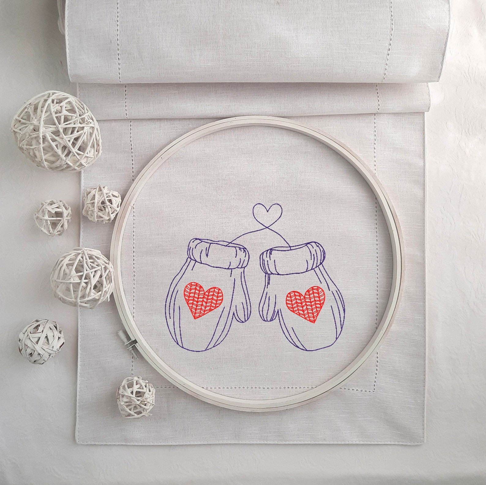 Mittens Machine Embroidery Design 3 SIZES, Sketch Machine Embroidery ...