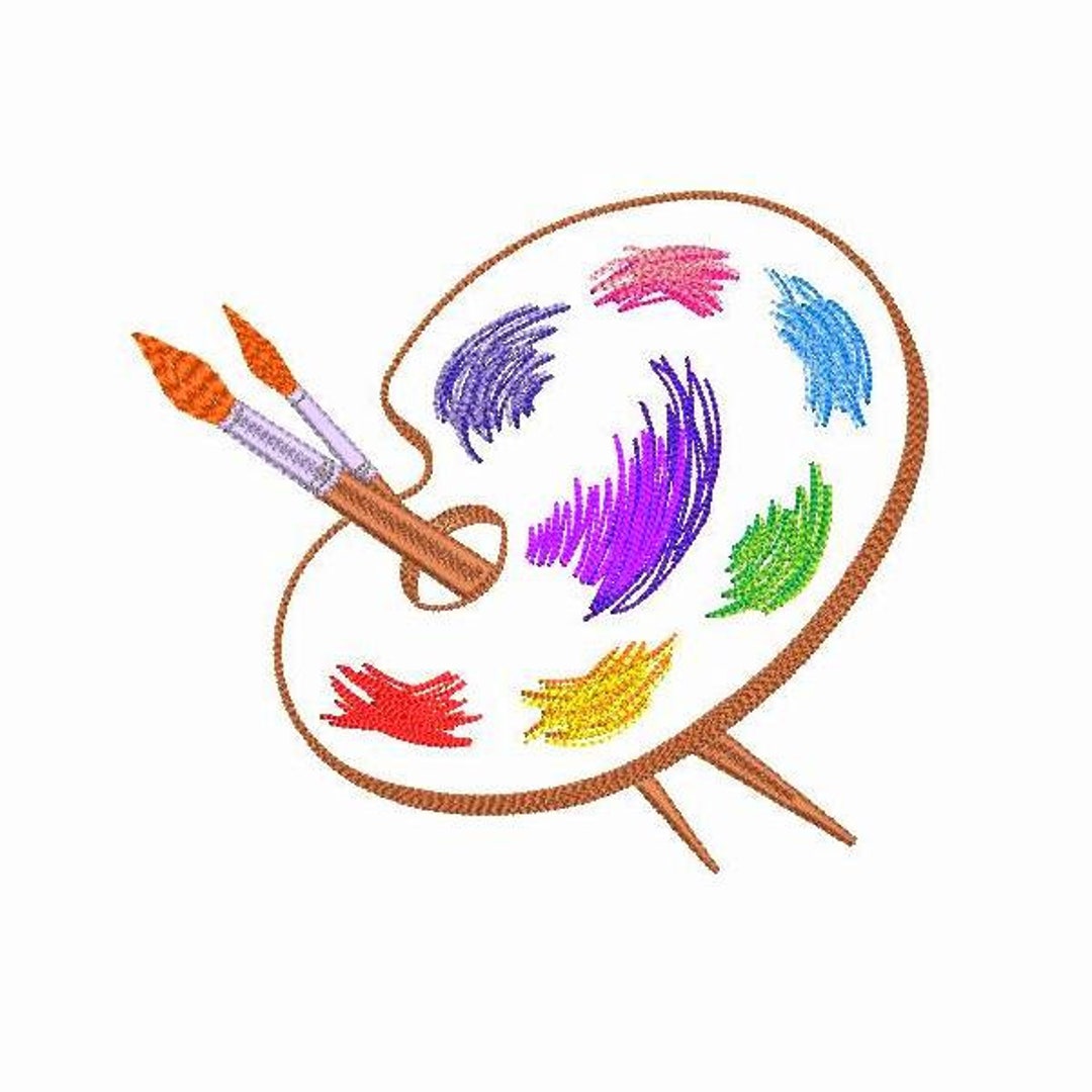 Artist's Palette Machine Embroidery Design, Sketch Machine Embroidery ...