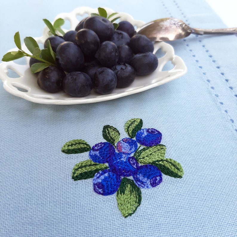 Blueberry Machine Embroidery Design 2 SIZES, Blueberry Digital ...