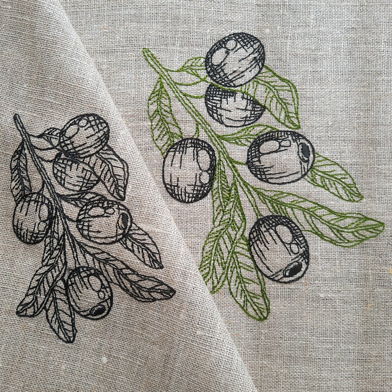 Olive Branch Machine Embroidery Design 4 SIZES Sketch Machine - Etsy