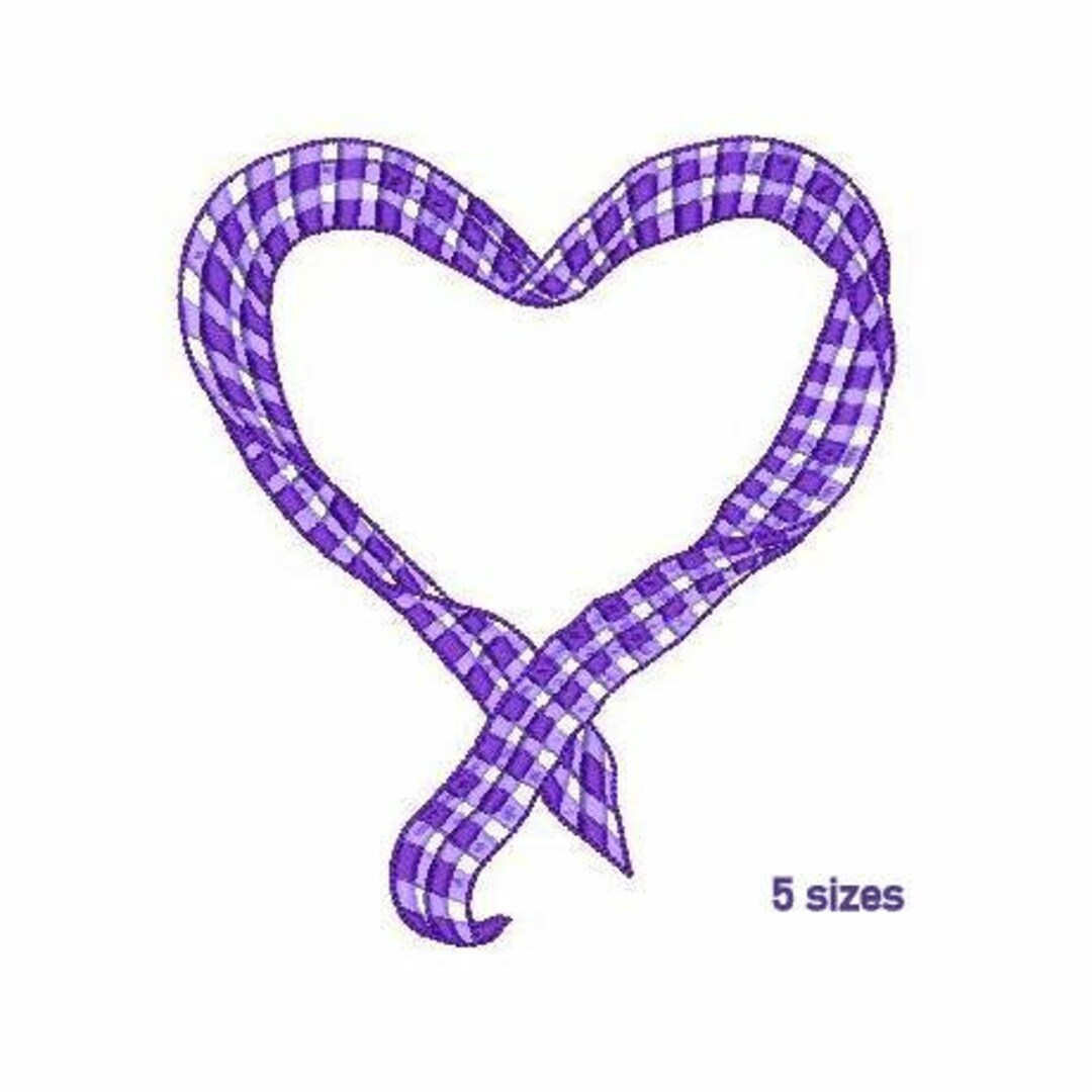 Heart Monogram Frame Machine Embroidery Design 5 SIZES, Checkered ...