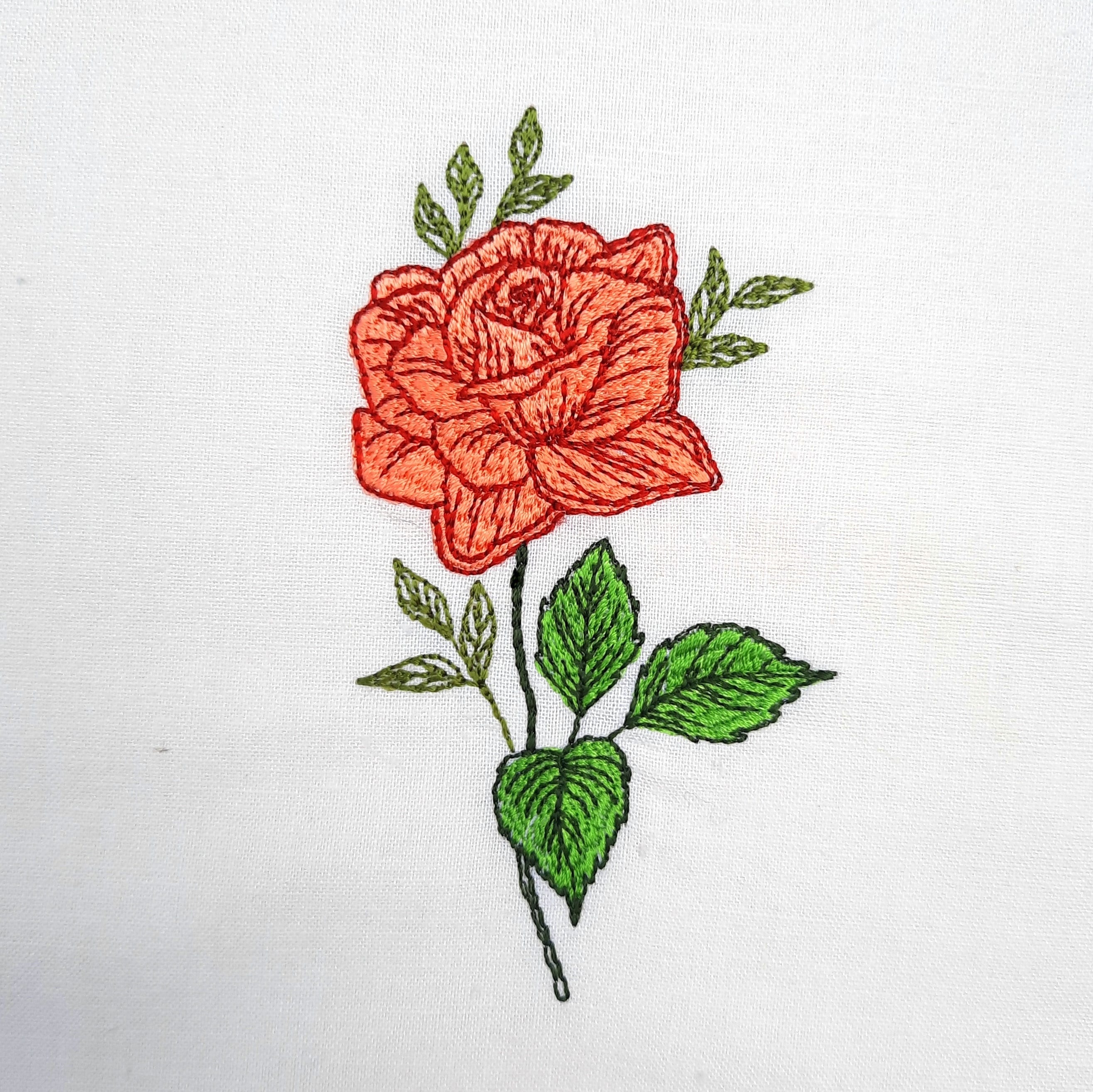 Rose Machine Embroidery Design 2 SIZES Tea Rose Digital - Etsy