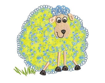 Applique Sheep Machine Embroidery Design - Etsy