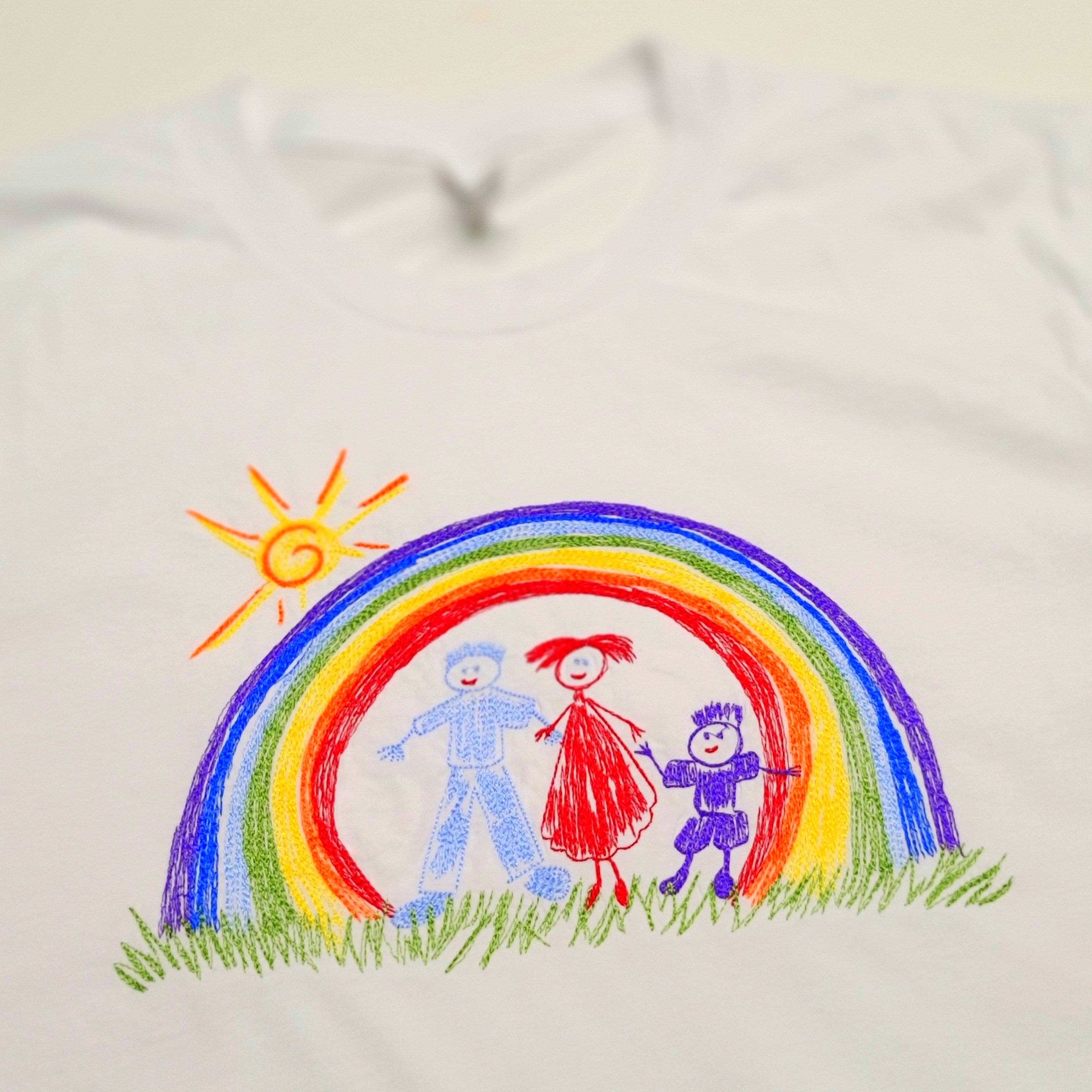 Rainbow & Family Stick Figures Machine Embroidery Design - Etsy UK