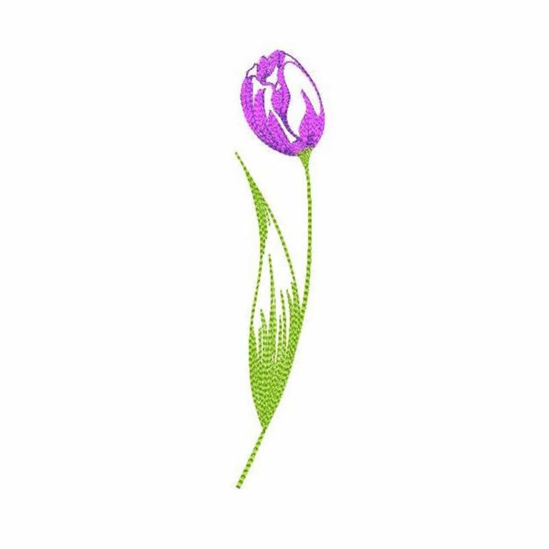 Tulip Machine Embroidery Design 5 SIZES, Tulip Flower Digital ...