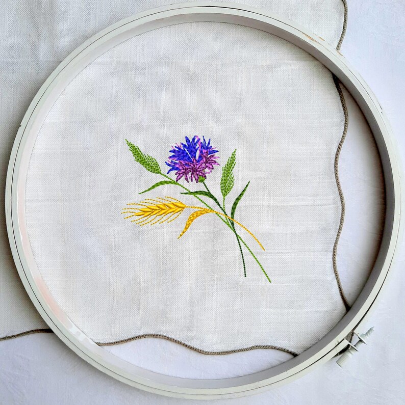 Blue Cornflower Machine Embroidery Design 7 SIZES Digital - Etsy