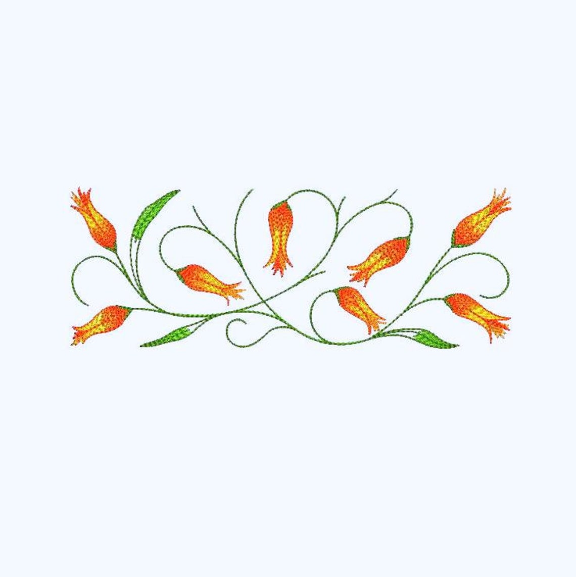 Tulips Border Machine Embroidery Design 5 SIZES Sketch - Etsy