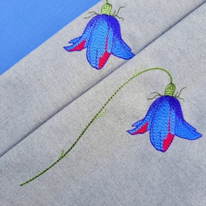 Bellflower Machine Embroidery Design 2 SIZES, Field Bluebell Digital ...
