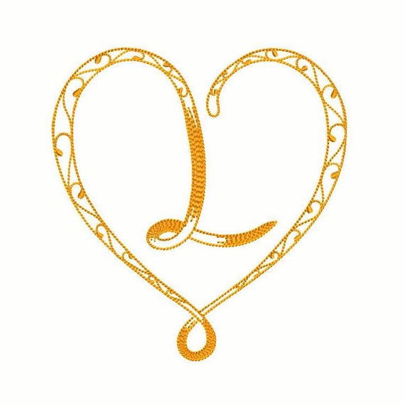 Heart Letter l Machine Embroidery Design 4 - Etsy