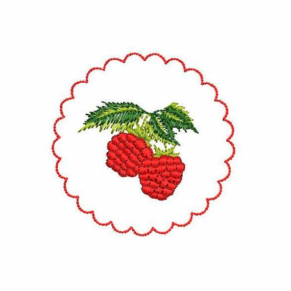 Raspberry Machine Embroidery Design Sketch Machine Embroidery - Etsy