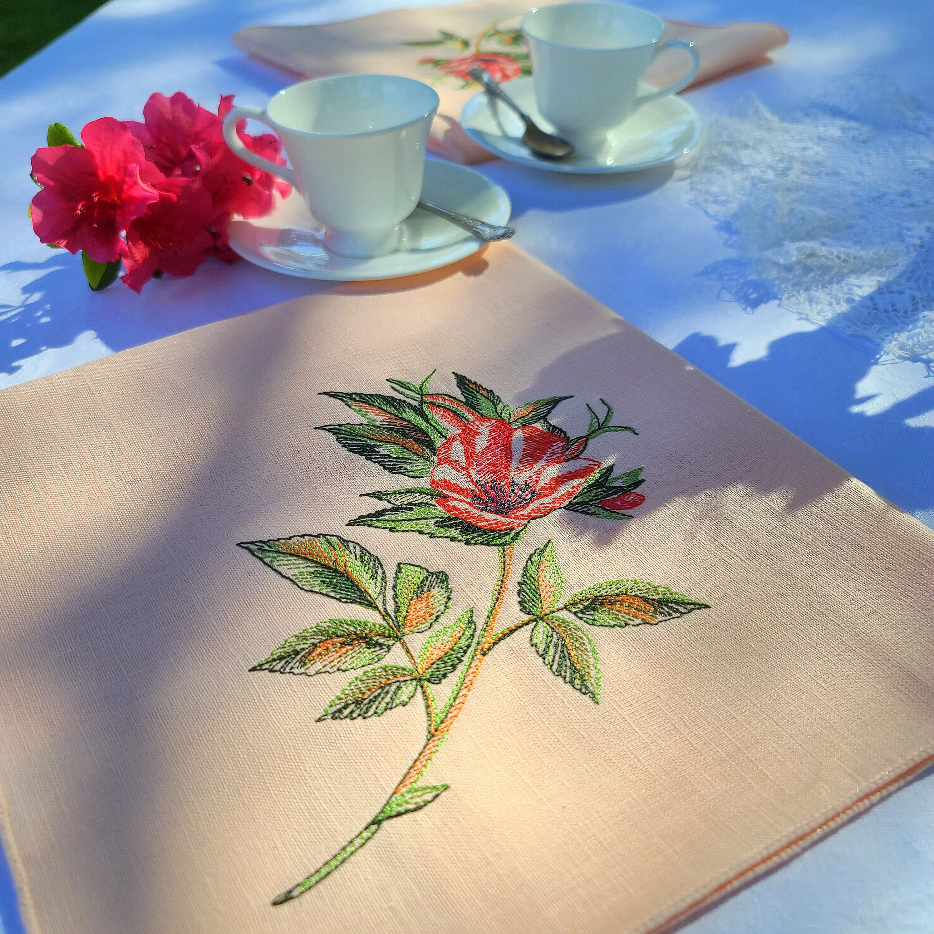 Rose Machine Embroidery Design 3 SIZES Sketch Machine - Etsy