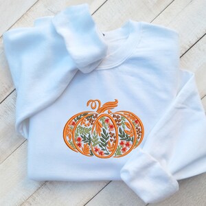 Fall Pumpkin Machine Embroidery Design 5 SIZES, Thanksgiving Pumpkin ...