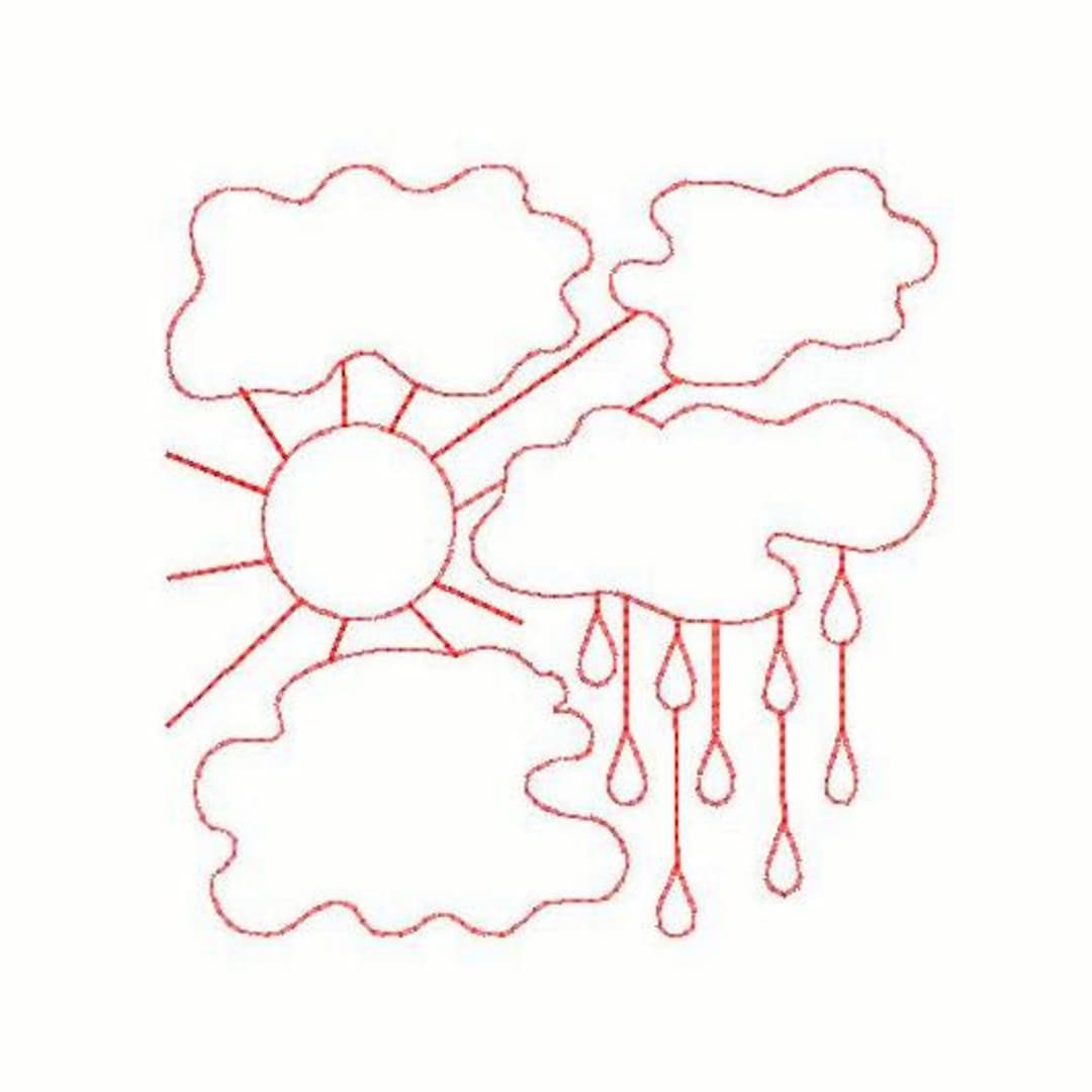 Clouds Quilt Block Machine Embroidery Design 4 SIZES, Edge to Edge ...