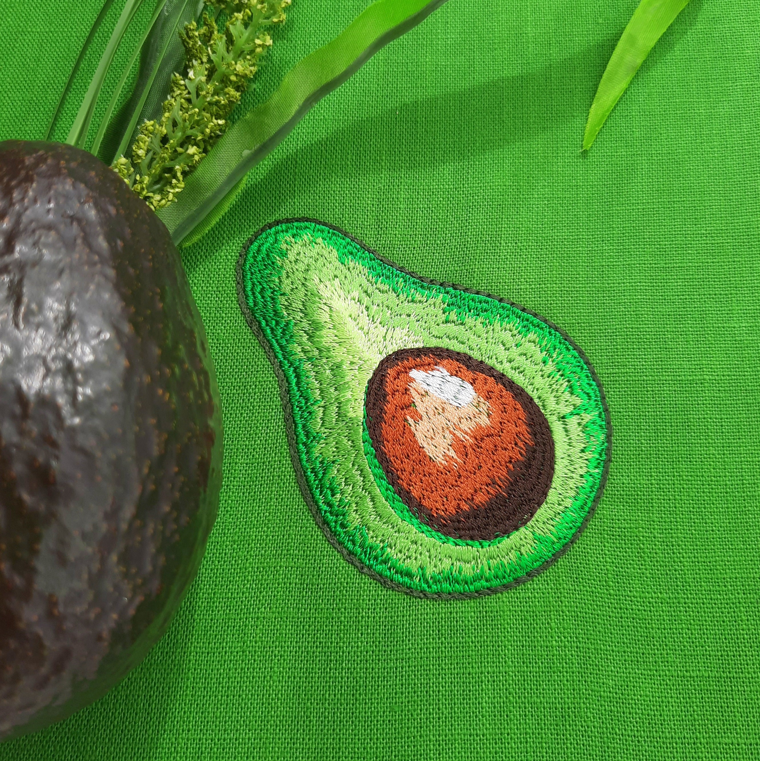 Avocado Machine Embroidery Design 3 SIZES, Sketch Machine Embroidery ...