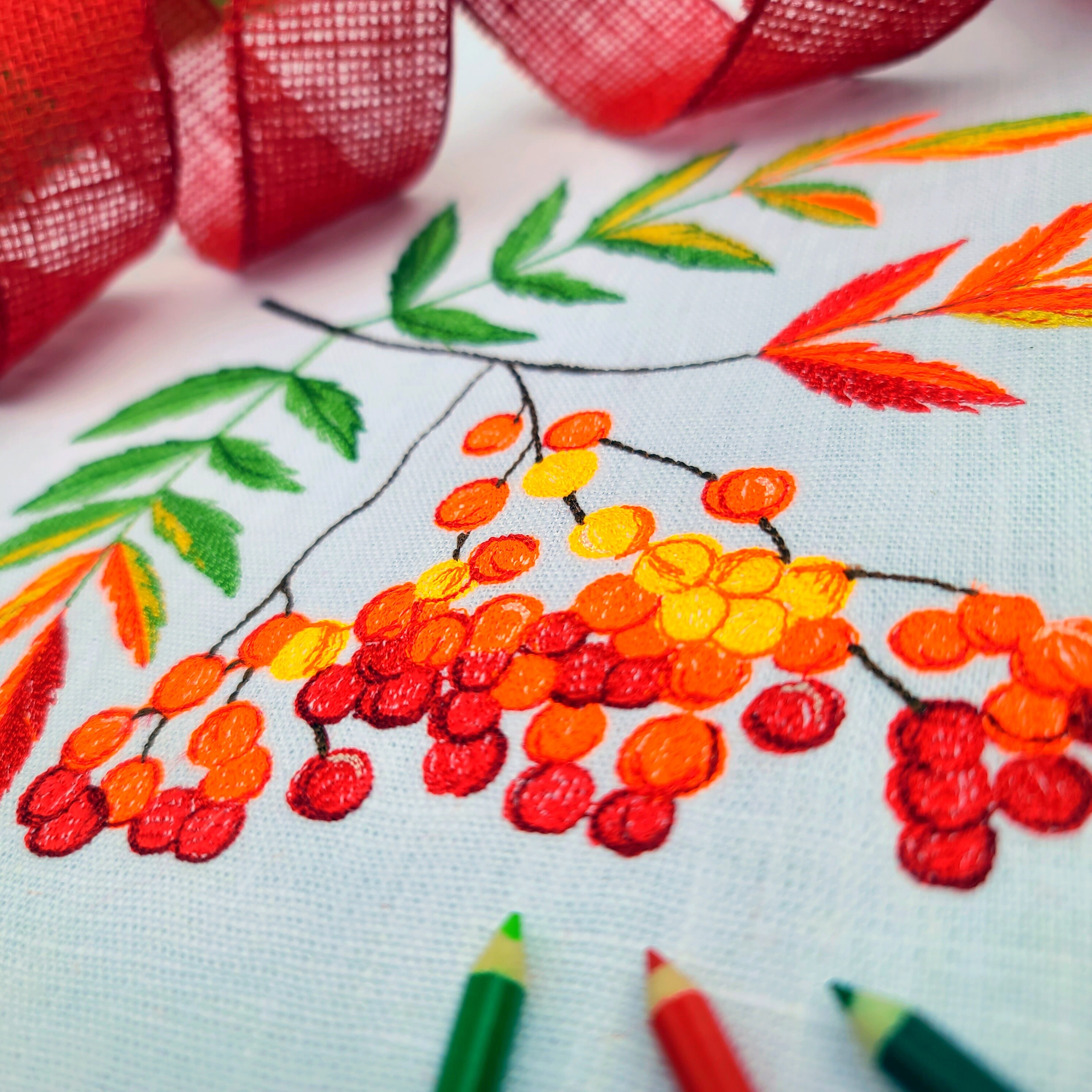 Rowan Branch Machine Embroidery Design Sketch Machine | Etsy