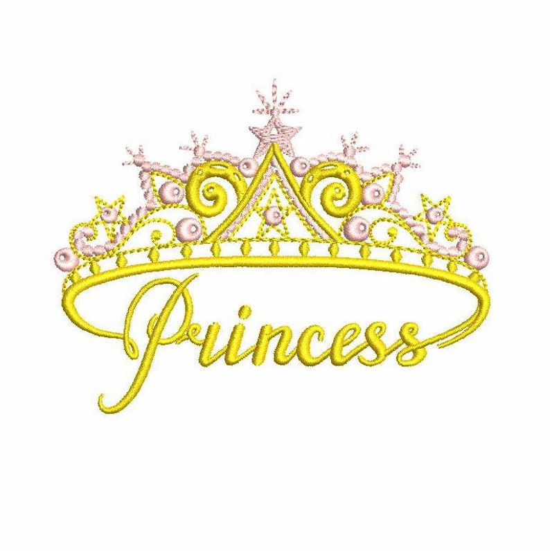 Princess Tiara Machine Embroidery Design 4 SIZES, Sketch Machine ...