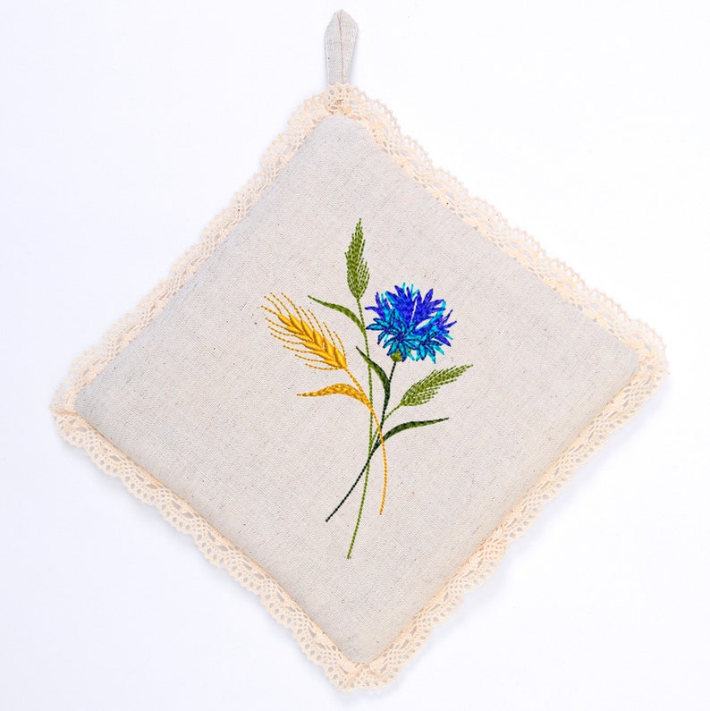 Blue Cornflower Machine Embroidery Design 7 SIZES, Cornflower Digital ...