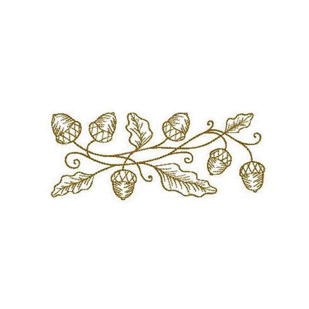 Autumn Border Machine Embroidery Design 4 SIZES, Thanksgiving Border ...