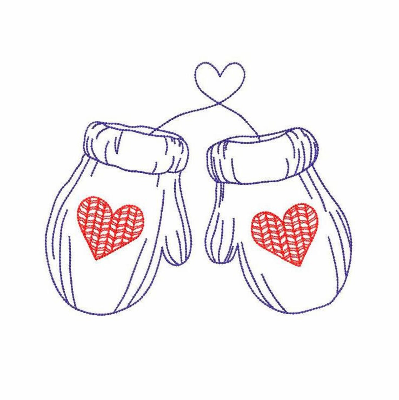 Mittens Machine Embroidery Design 3 SIZES, Sketch Machine Embroidery ...