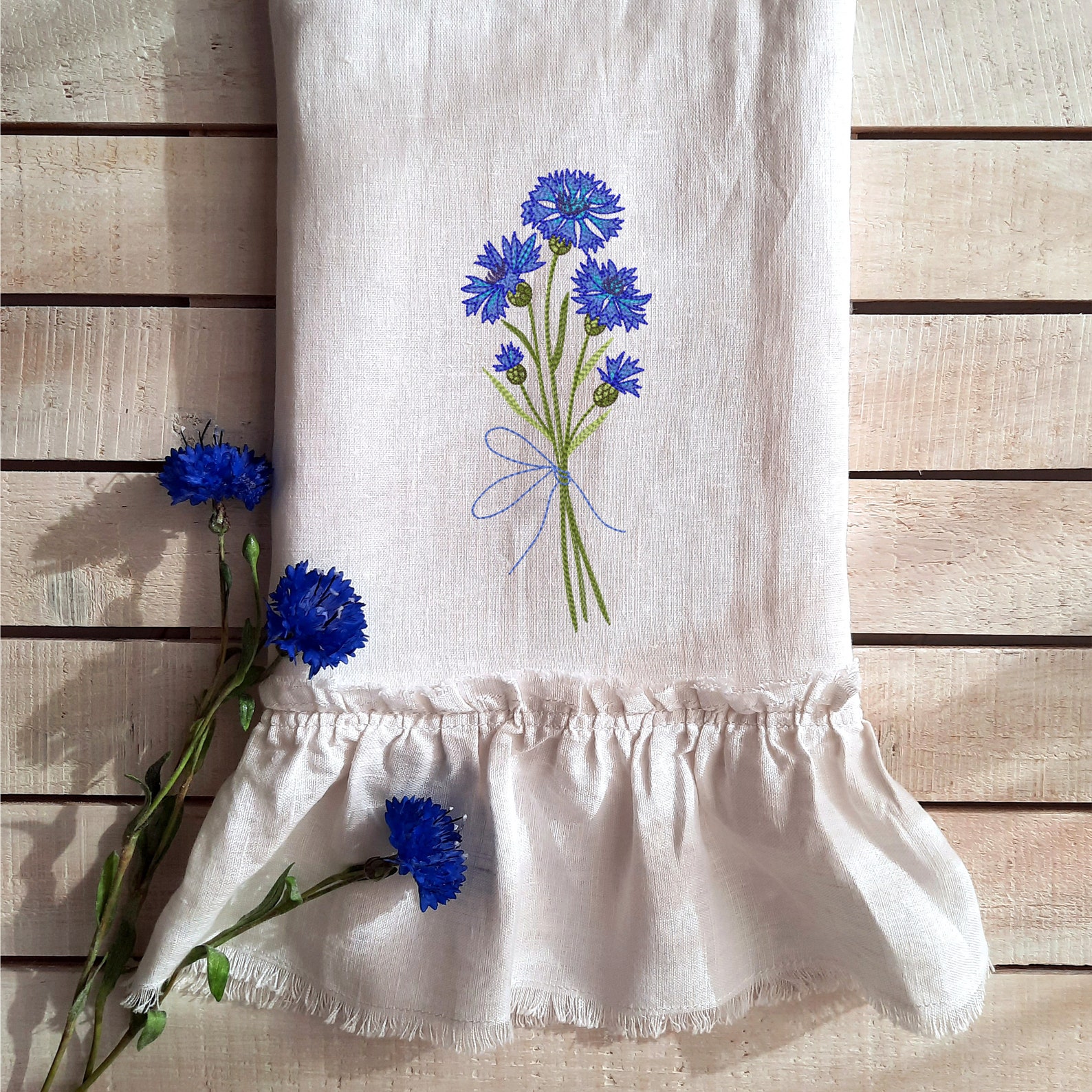 Cornflower Bouquet Machine Embroidery Design - 4 Sizes, Blue Cornflower ...