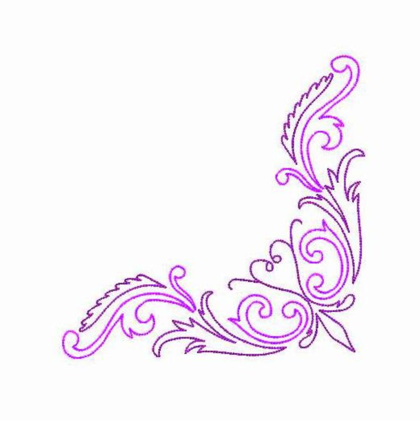Scroll Corner Border SET Machine Embroidery Design 5 Sizes - Etsy