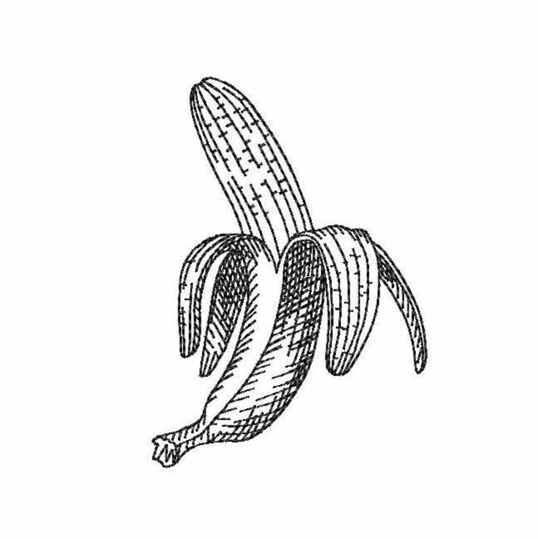 Banana Machine Embroidery Design 5 SIZES, Peel Banana Fruit Vegetables ...