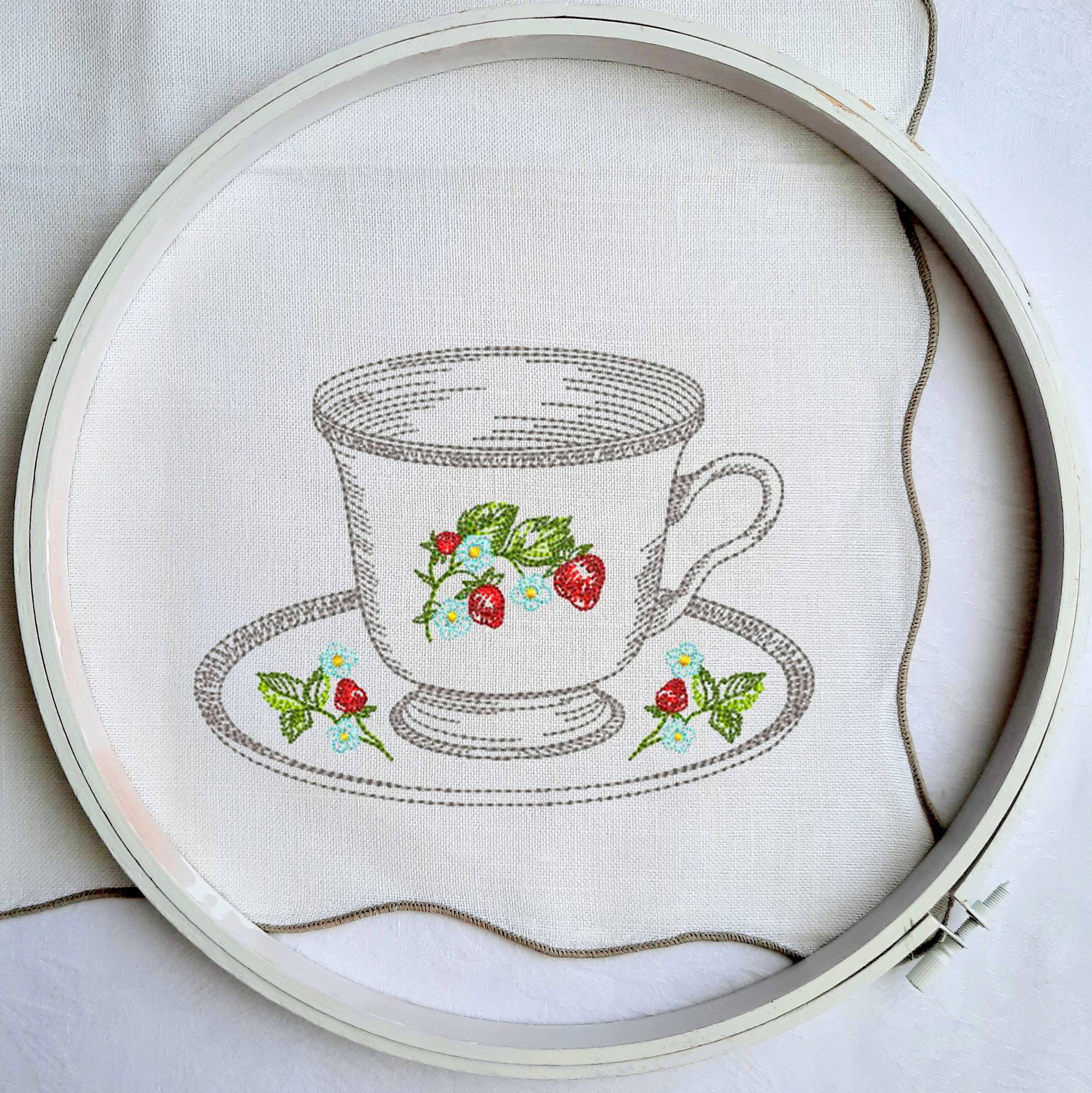 Tea Cup SET Machine Embroidery Designs 6 Beautiful Cups With - Etsy