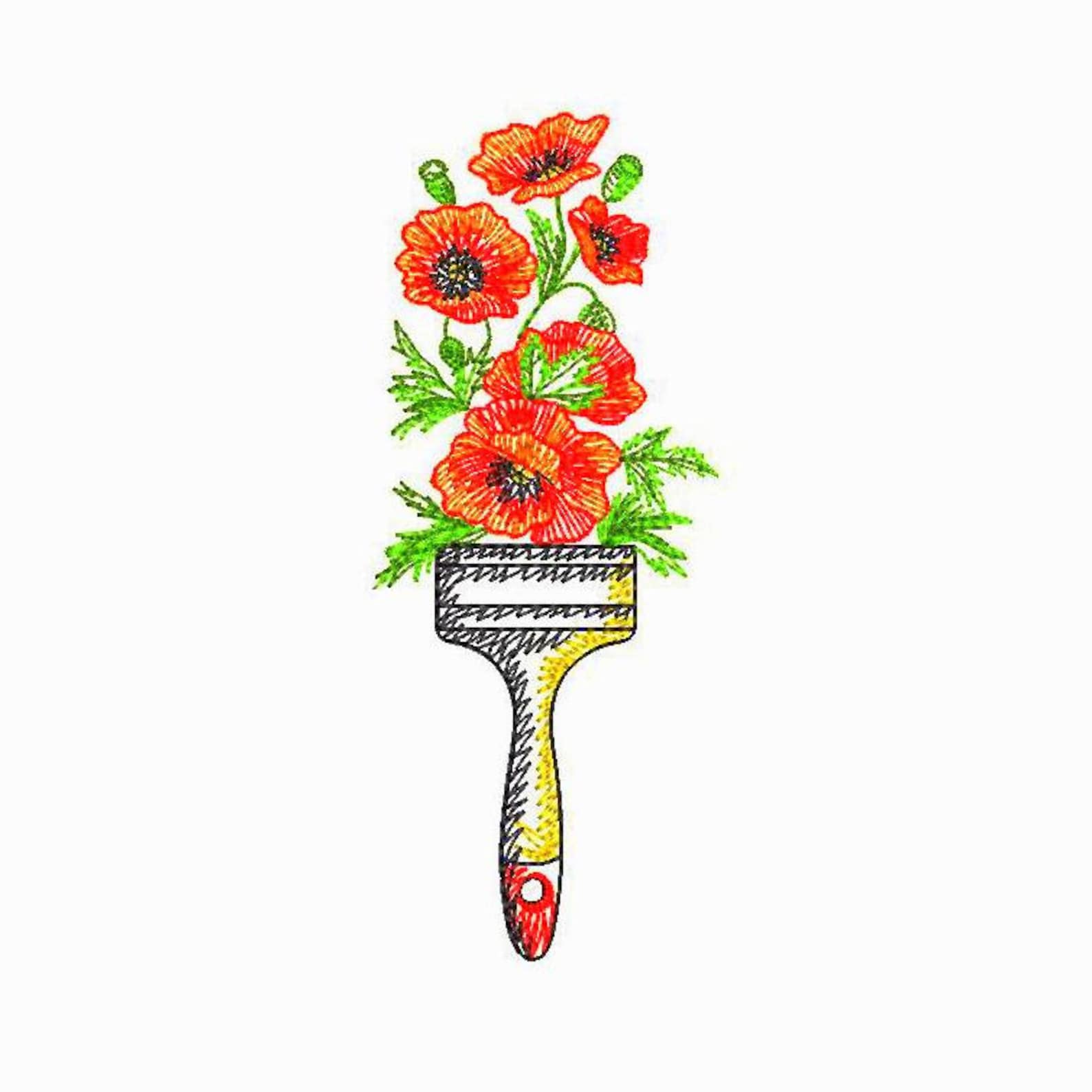 Floral Brush SET Machine Embroidery Design 5 SIZES, Cornflowers ...