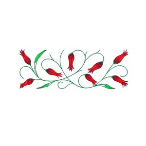 Tulips Border Machine Embroidery Design - 5 Sizes, Floral Sketch Tulip ...