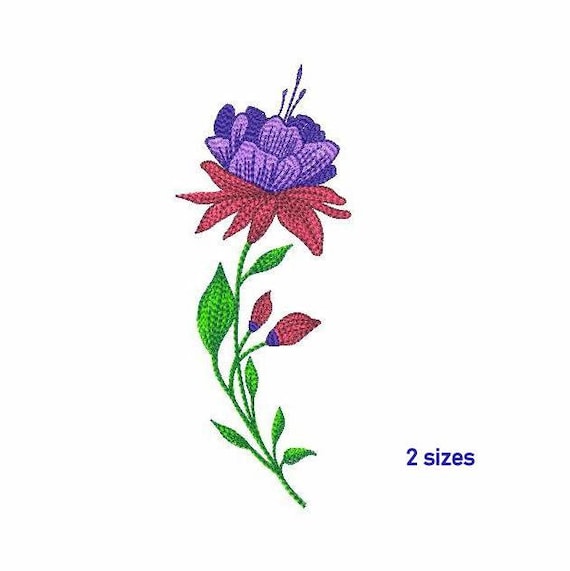 Fuchsia Machine Embroidery Design 2 TAILLES Sketch Machine - Etsy France