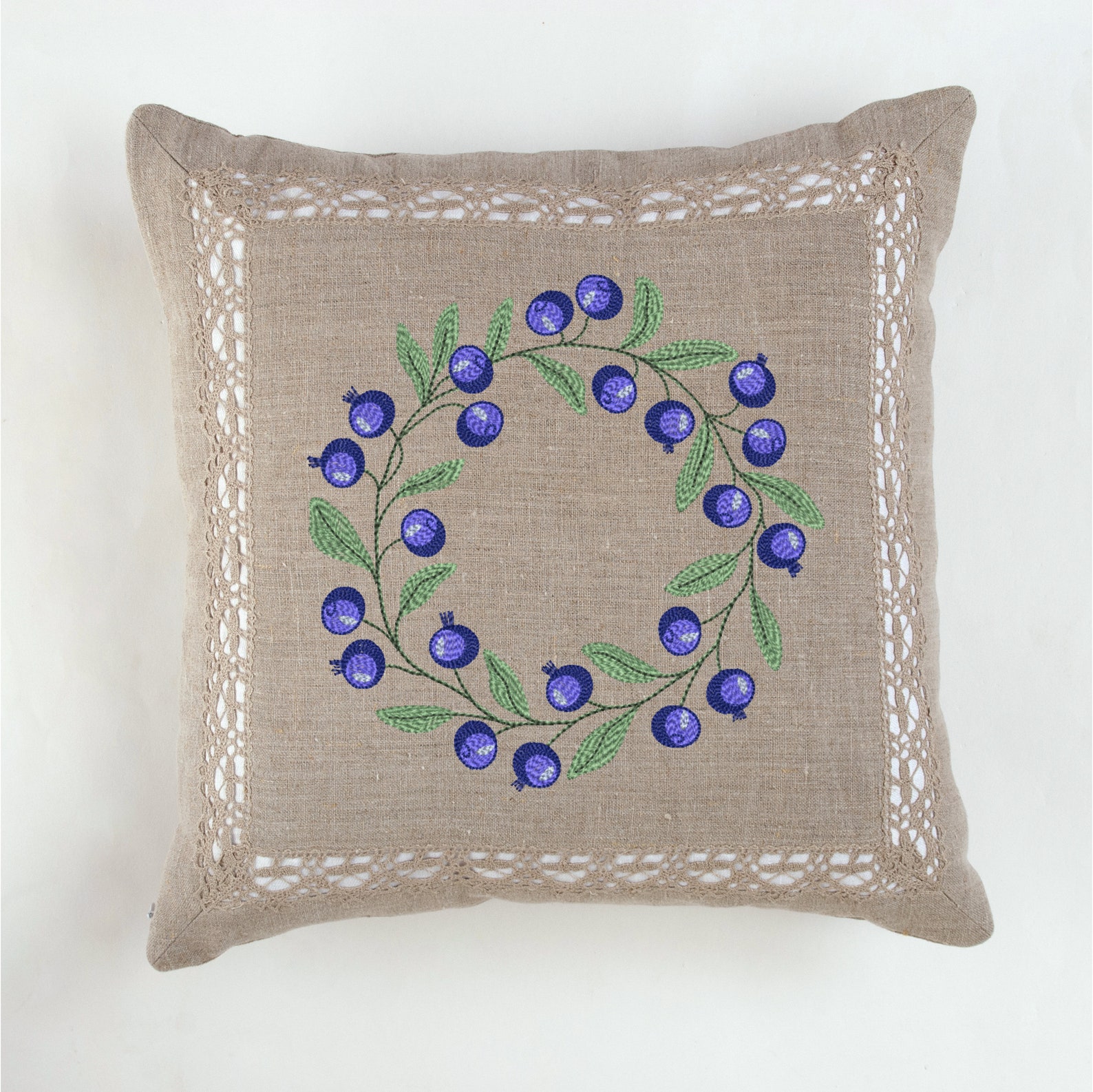 Blueberry Wreath Machine Embroidery Design 4 SIZES, Blueberry Digital ...