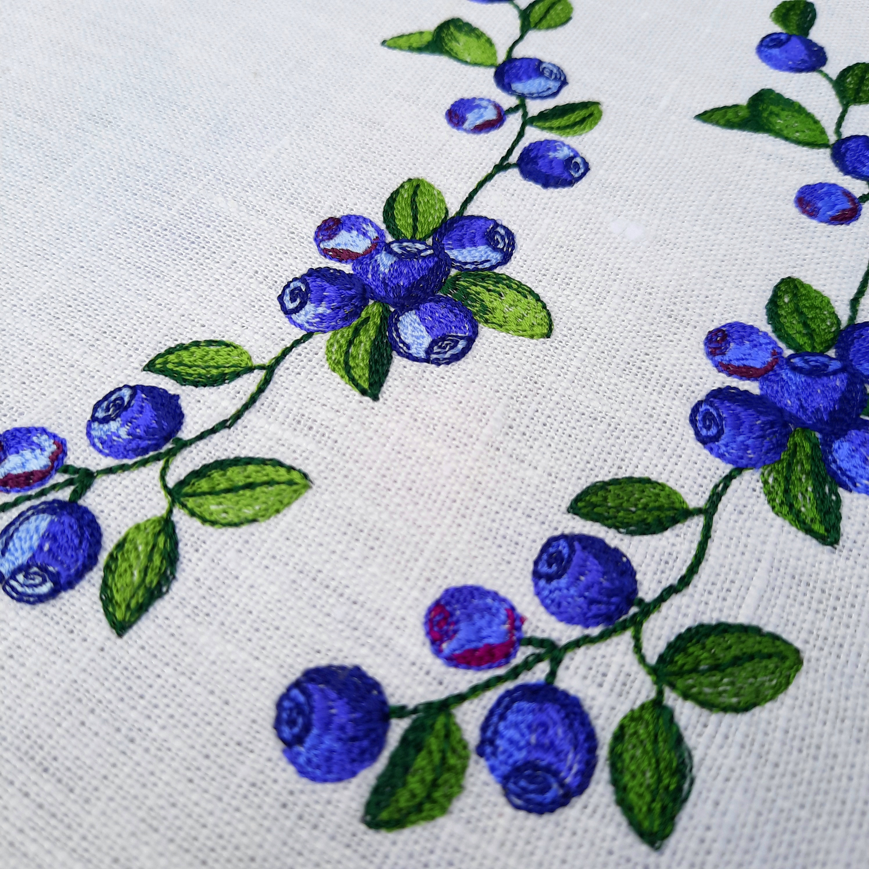 Blueberry Border Machine Embroidery Design, Digital Machine Embroidery ...