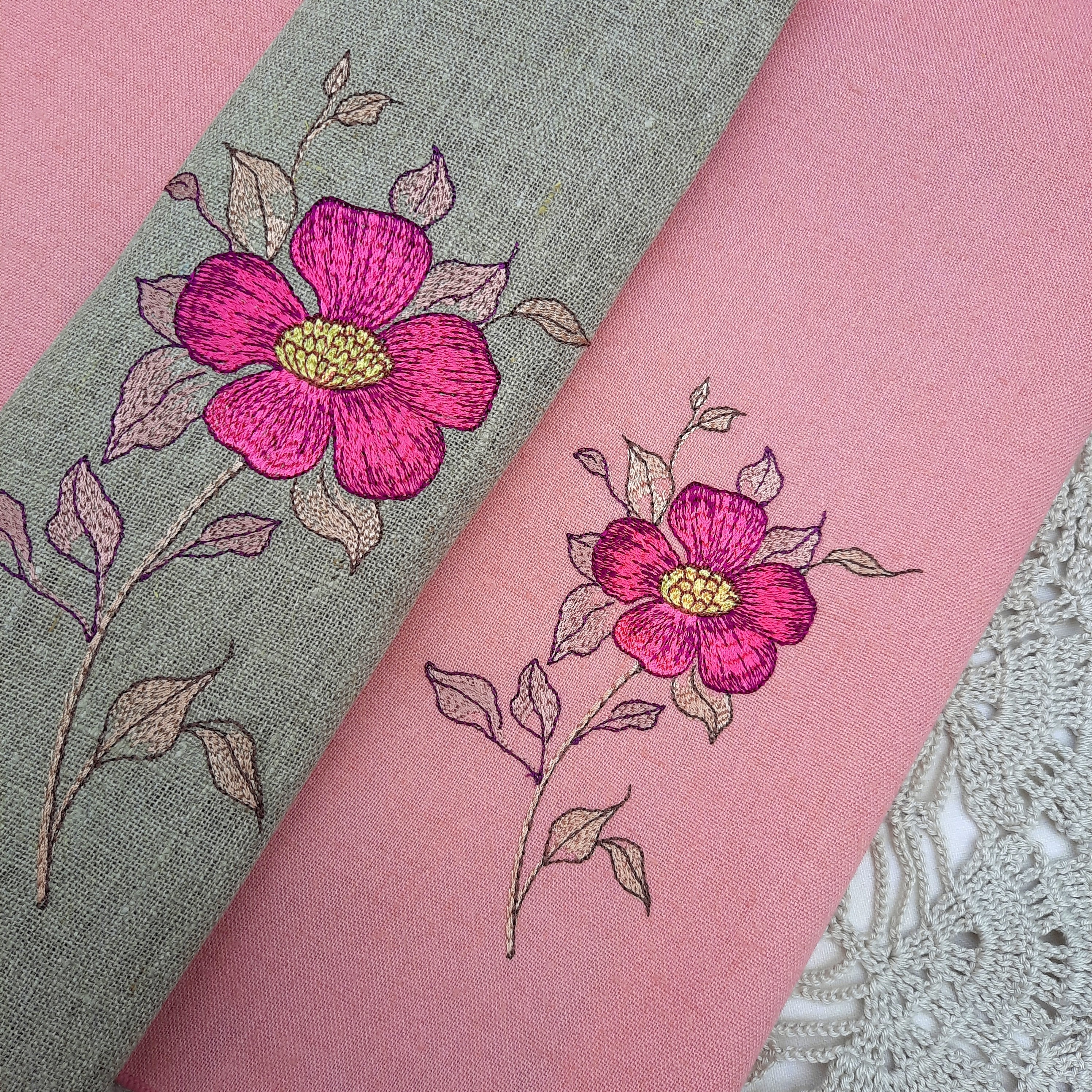 Beautiful Flower Machine Embroidery Design 5 Sizes, Sketch Machine ...