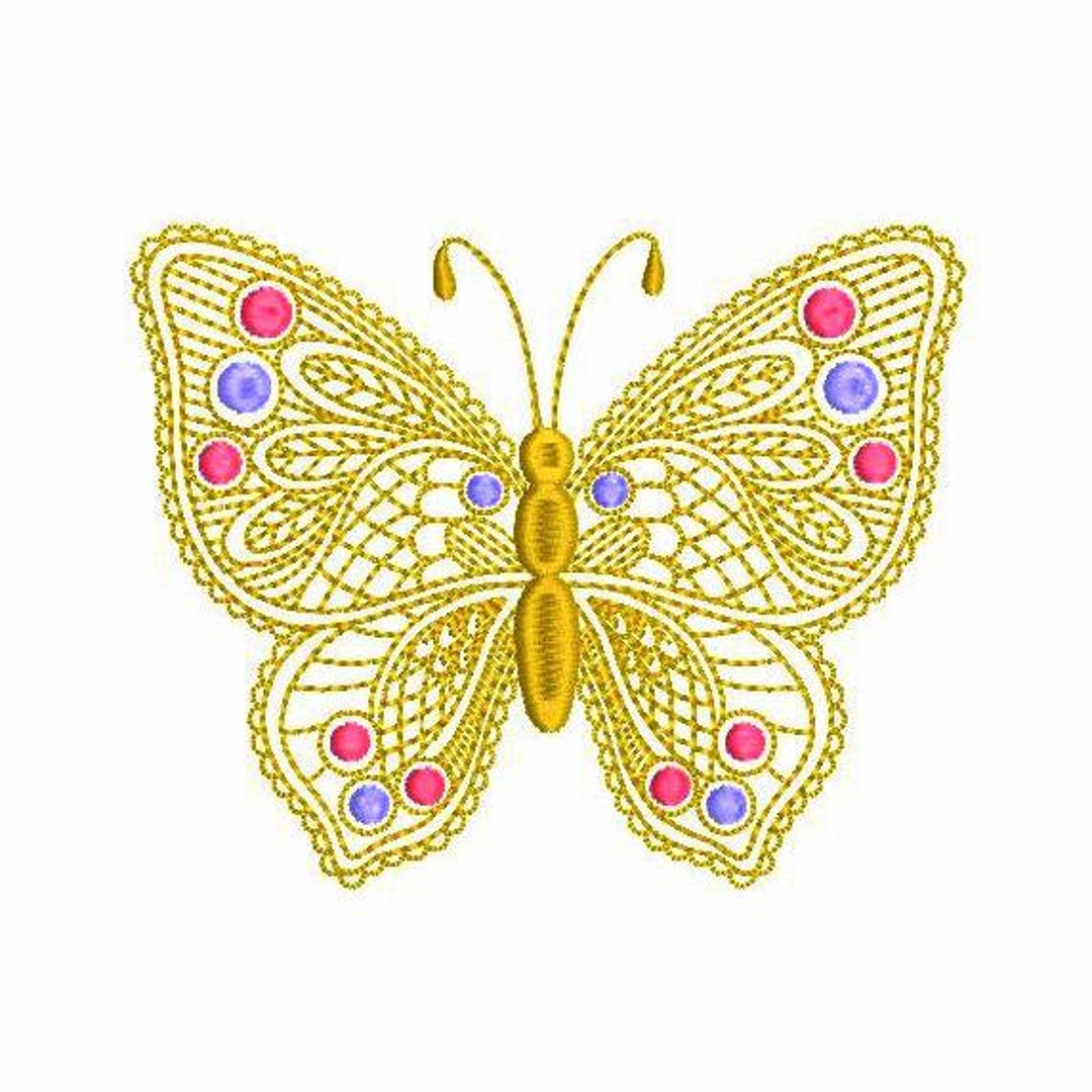 Butterfly Machine Embroidery Design 2 Sizes, Digital Machine Embroidery ...