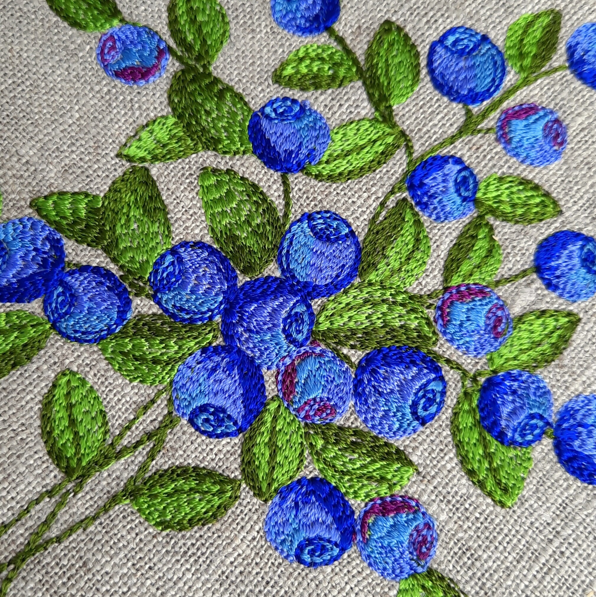 Blueberry Machine Embroidery Design, Blueberry Bouquet Digital ...